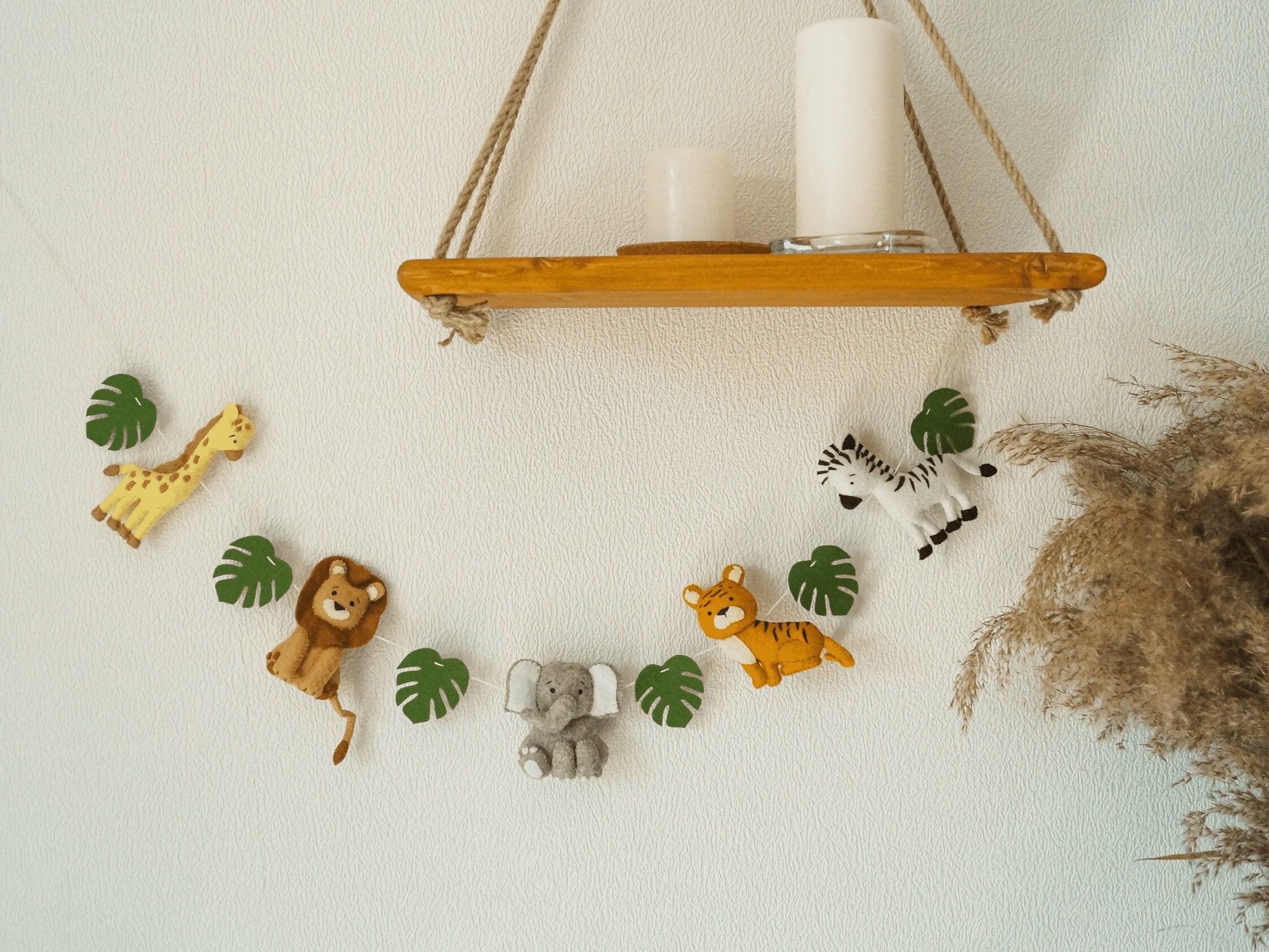Safari Felt Garland, Nursery Garland, Jungle Animals, Felt Toys ...