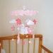 Pink Baby Mobile With Bunny, Flower Mobile Nursery, Floral Crib Mobile ...