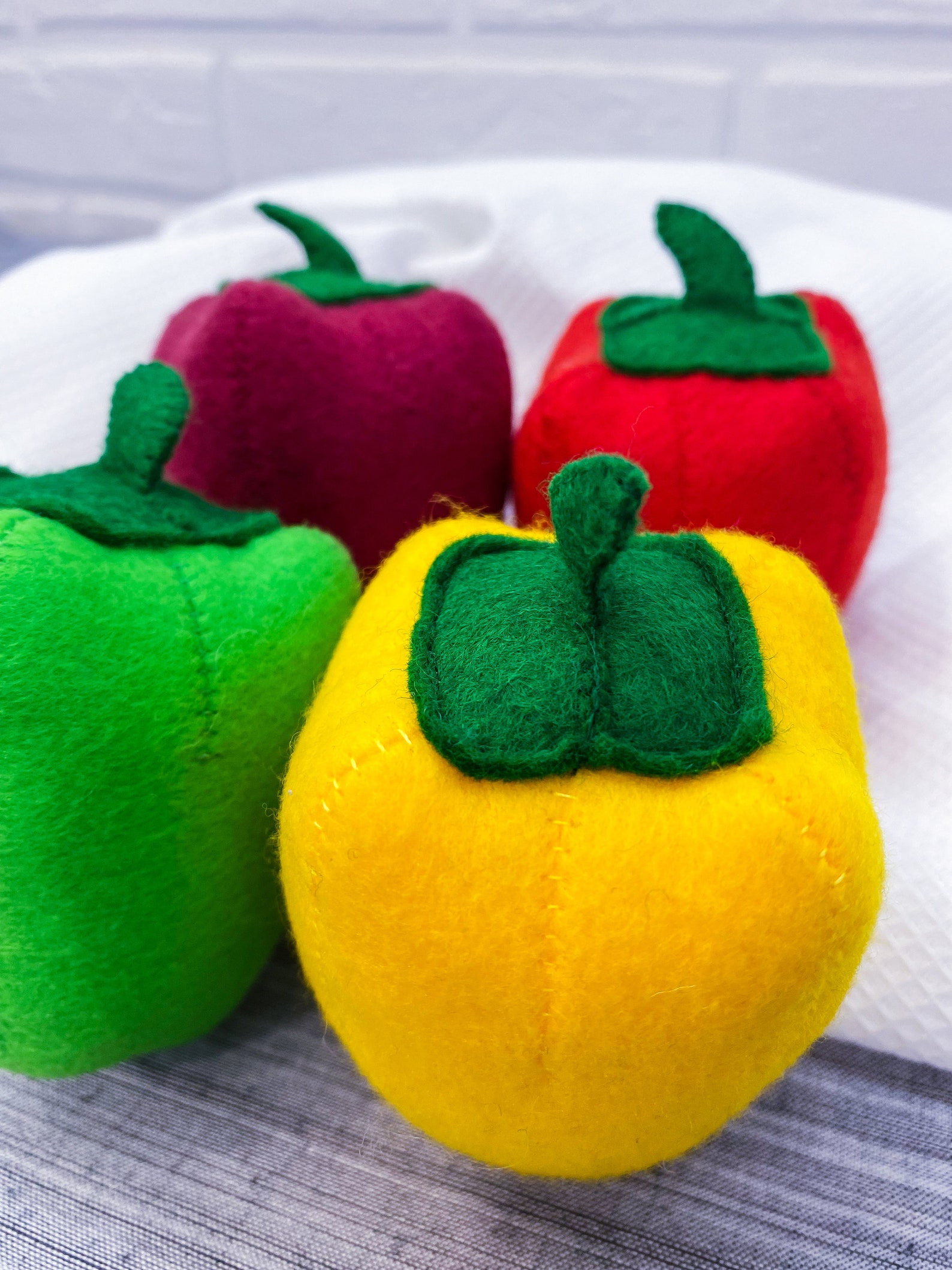 Felt Pepper Pattern, DIY Felt Food Template for Kids, Felt Vegetables ...