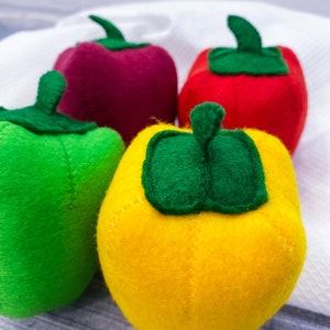 Felt Pepper Pattern, DIY Felt Food Template for Kids, Felt Vegetables ...