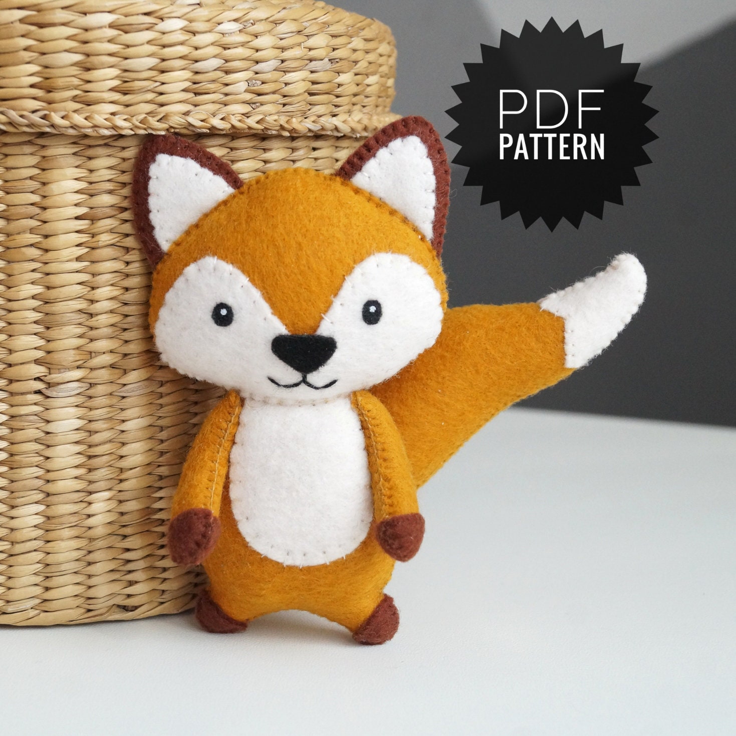 6 Woodland Felt Animals Pattern PDF, Felt Pattern Fox Deer Bear Hare ...