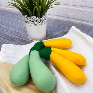 Felt Food Zucchini Sewing Pattern, Felt Squash, Felt Vegetables for ...
