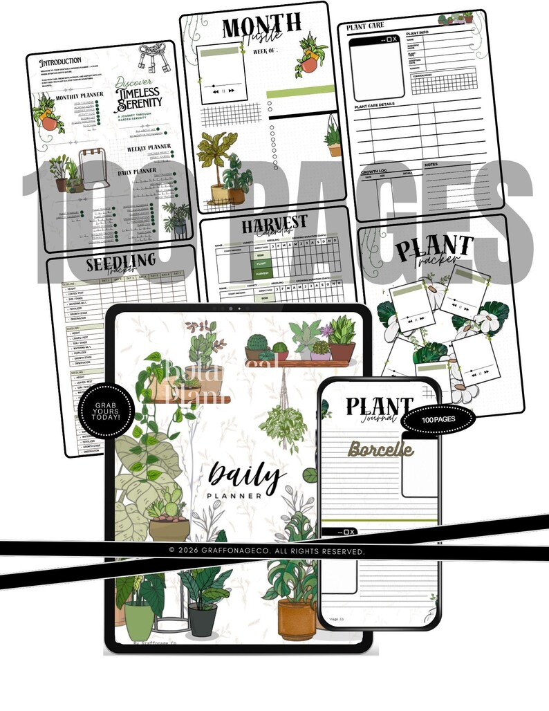 Botanical Digital Planner 2026 | 100 Pages | Garden & Plant Planner ...