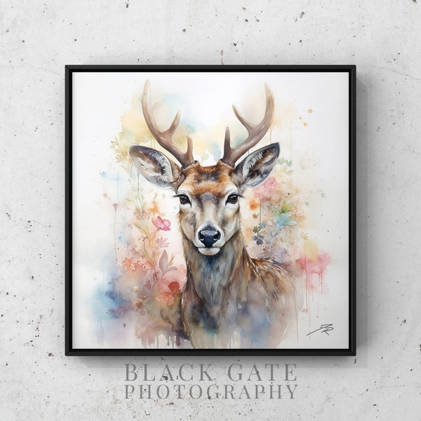 Wandbilder hirsch modern - Etsy.de