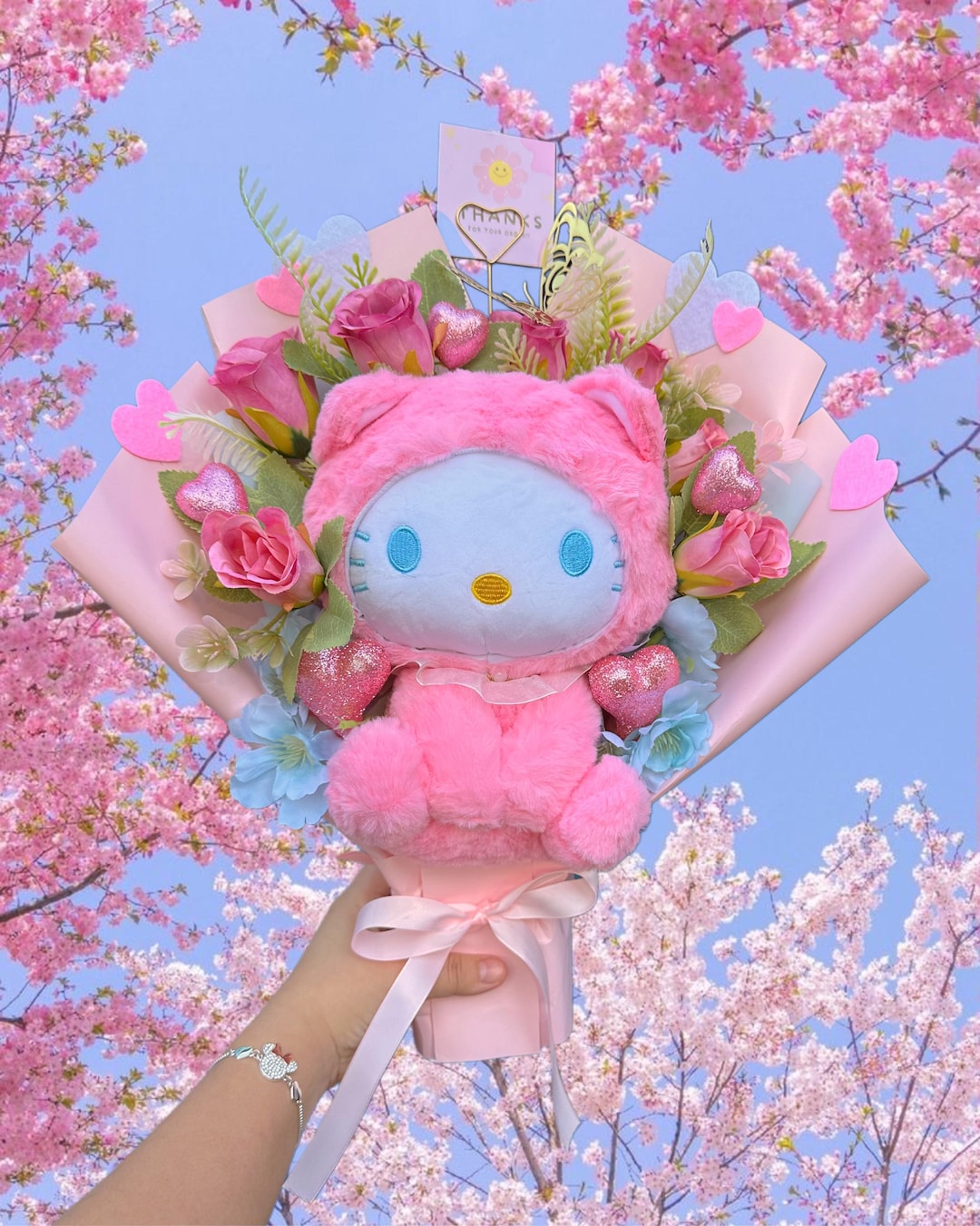 Pink Hello Kitty Plush Bouquet - Etsy