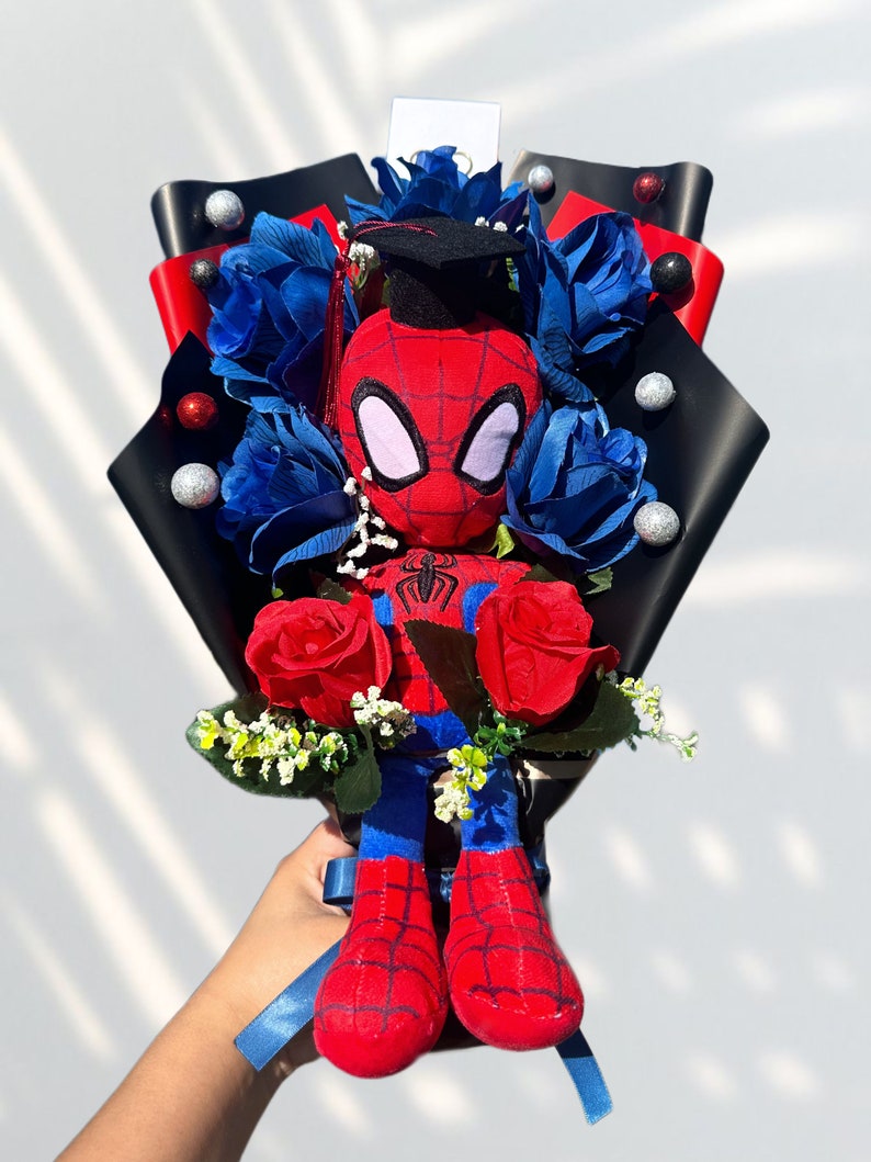 Spider-man Graduation Plush Bouquet - Etsy