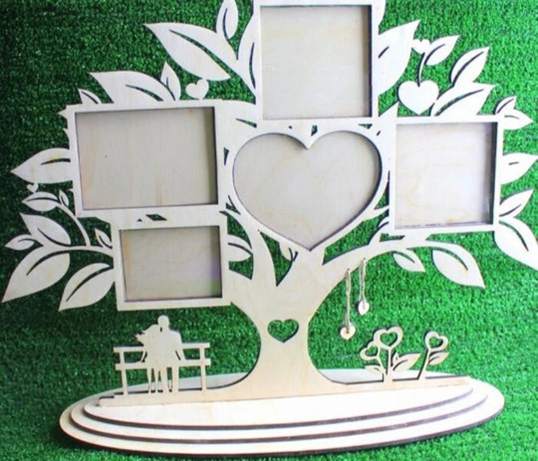 Photo frame family tree Laser Cut Files SVG, DXF CDR Vector Plans Laser ...