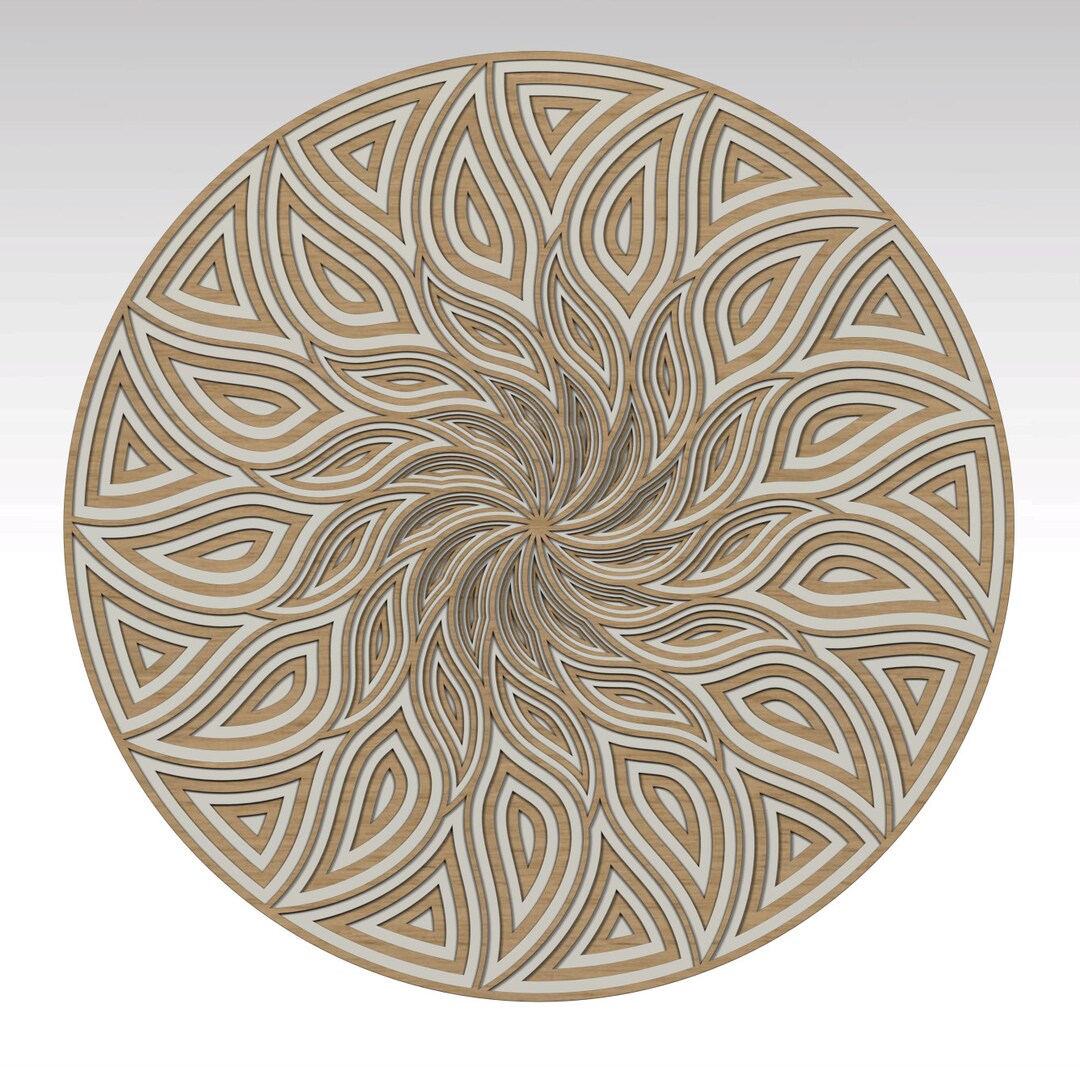 Panel Mandala Sun Laser Cut Files SVG DXF CDR Glowforge Vector Plans ...