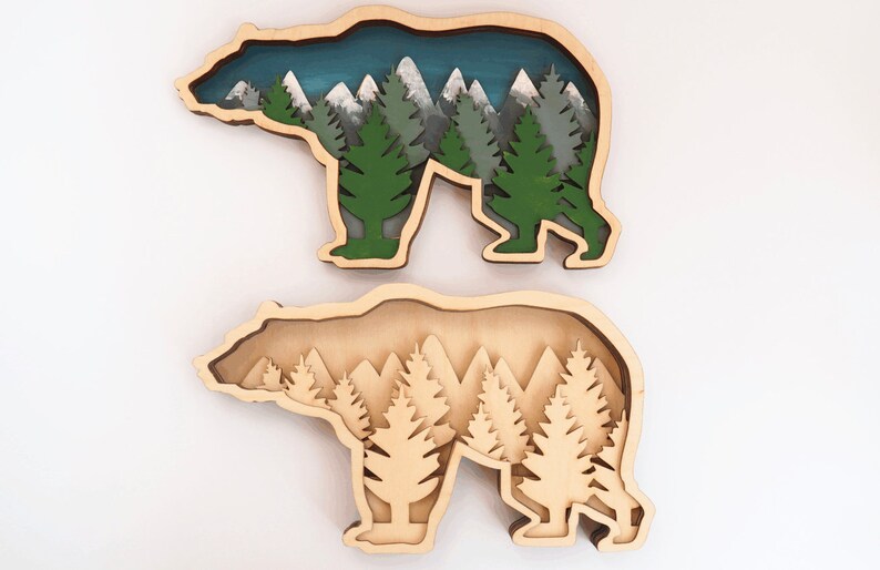 Panels A Bear. 5 Layers Laser Cut Files SVG DXF CDR Vector - Etsy