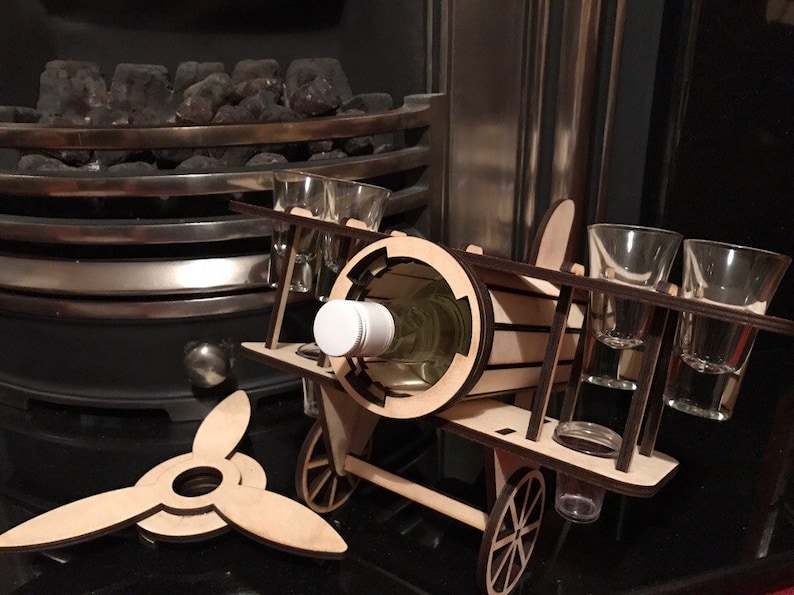 Mini Bar Airplane. Laser Cut Files SVG DXF CDR Glowforge File - Etsy