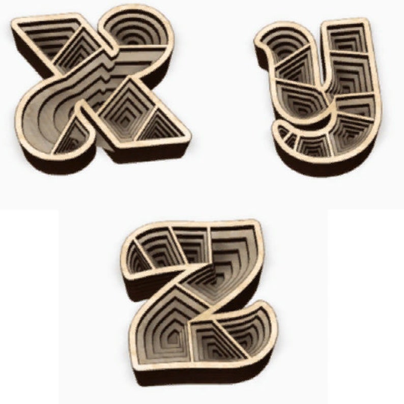 Layered Alphabet Letters, Laser Cut Files Digital Craft Glowforge ...