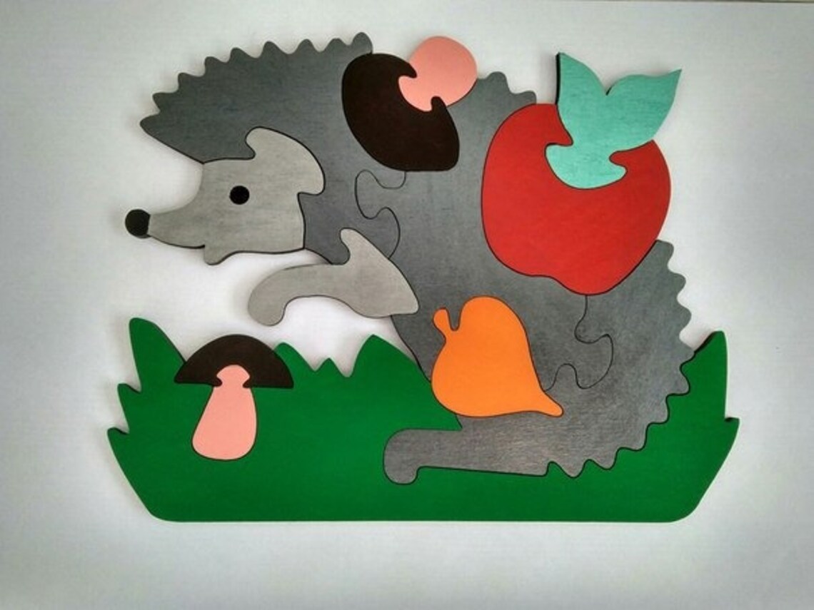 Puzzle. Dog and Hedgehog. Laser Cut Files SVG DXF CDR Vector - Etsy