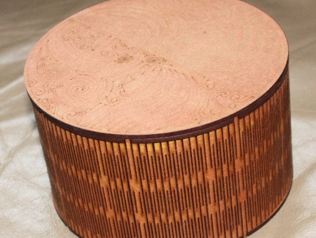 Round Box. Laser Cut Files SVG DXF CDR Glowforge File Vector - Etsy ...