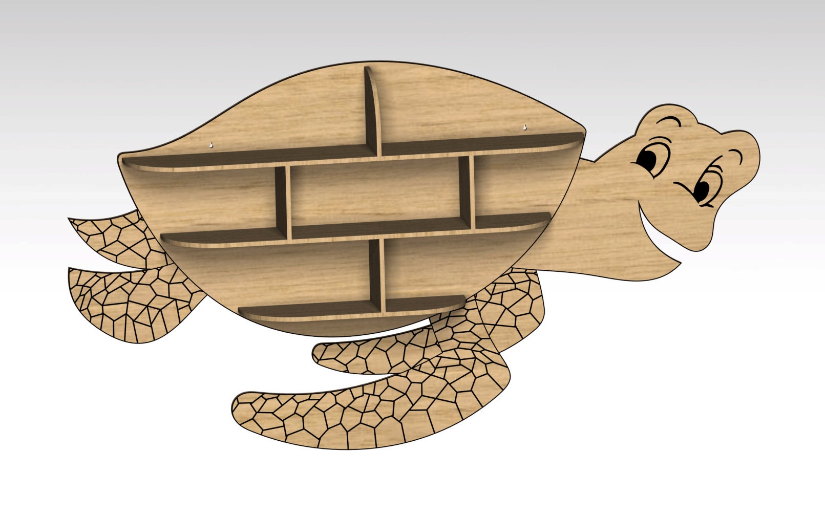 Shelf Turtle Laser Cut Files SVG DXF CDR Glowforge File - Etsy