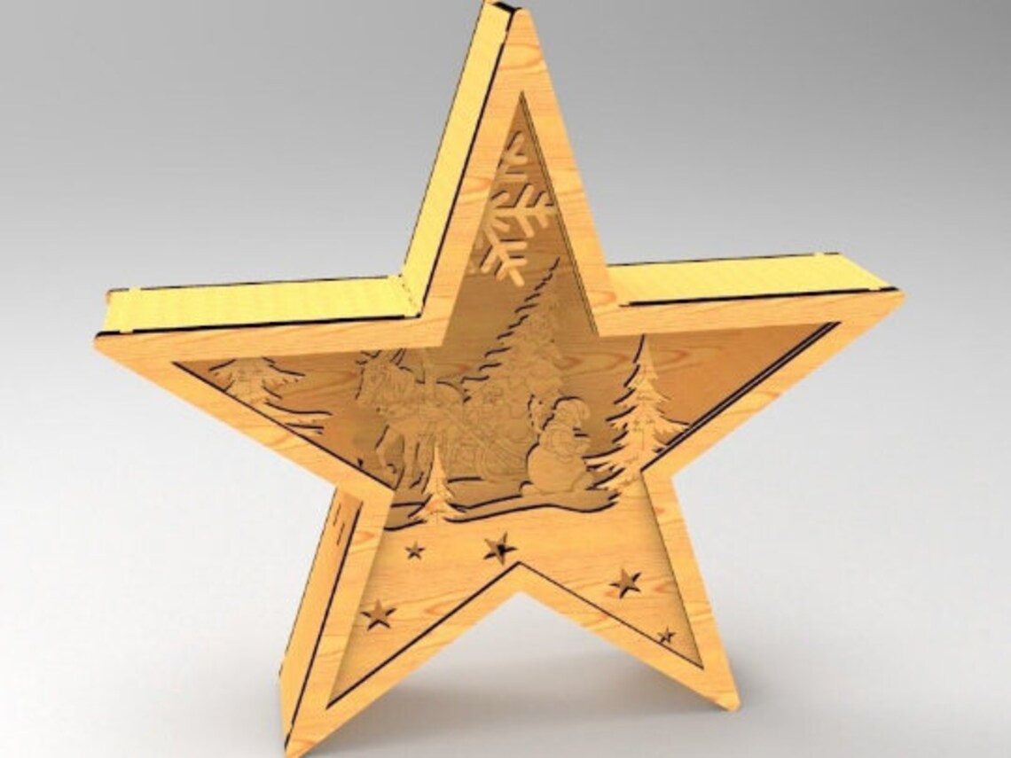 A Star for Christmas Laser Cut Files SVG DXF CDR Glowforge - Etsy