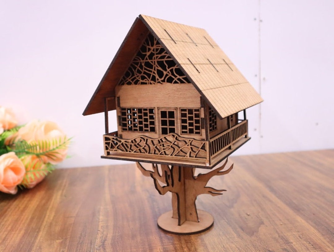 Laser Cut Treehouse Digital Craft Glowforge Download SVG, Dxf, Cdr, Pdf ...