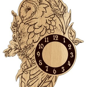 Animal Illustration Clock Laser Cut Files SVG DXF CDR Glowforge File ...