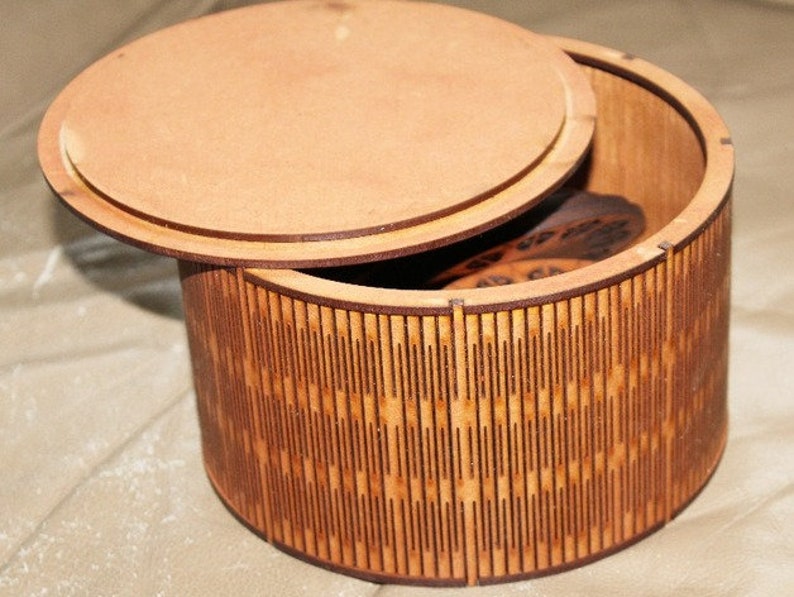 Round Box. Laser Cut Files SVG DXF CDR Glowforge File Vector - Etsy