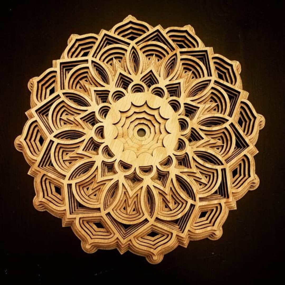 Mandala 5 Layers. Laser Cut Files SVG, DXF CDR Vector Plans Laser ...
