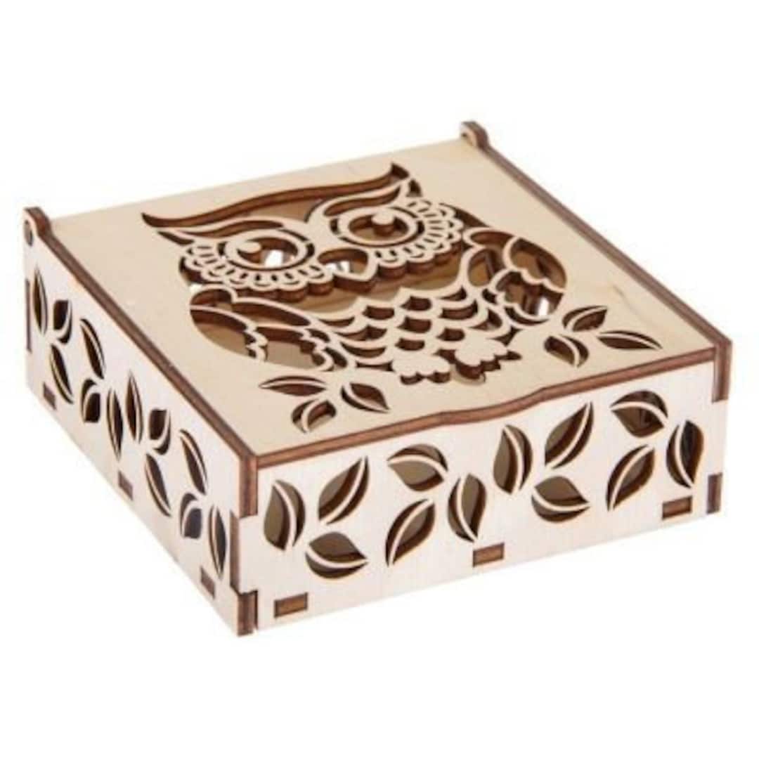 Box Owl. Laser Cut Files SVG, DXF CDR Vector Plans Laser Cutting, Cnc ...