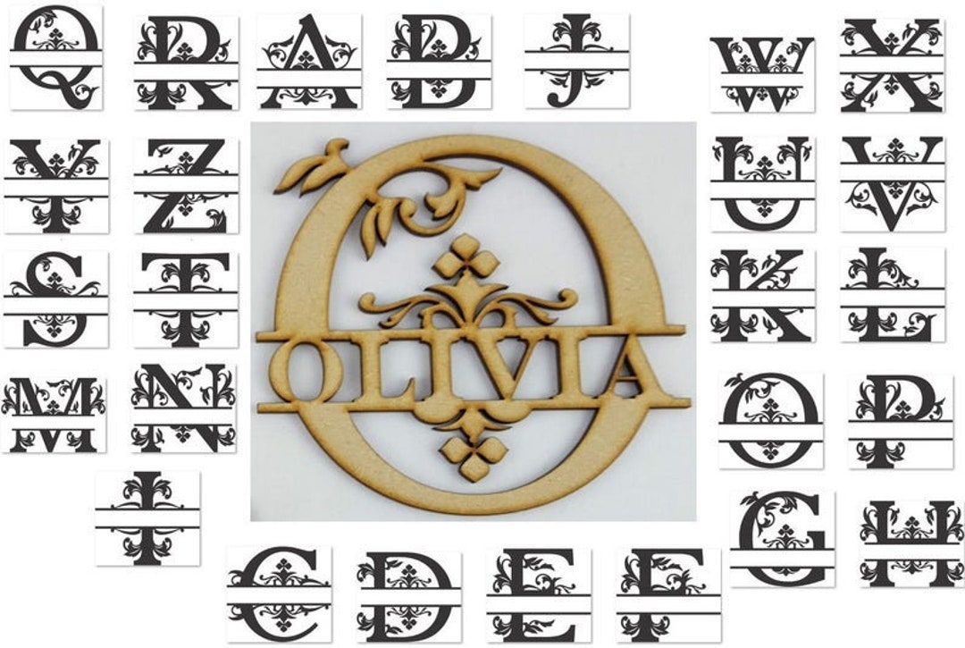 Monogram A-Z Laser Cut Files SVG, DXF CDR Vector Plans Laser Cutting ...