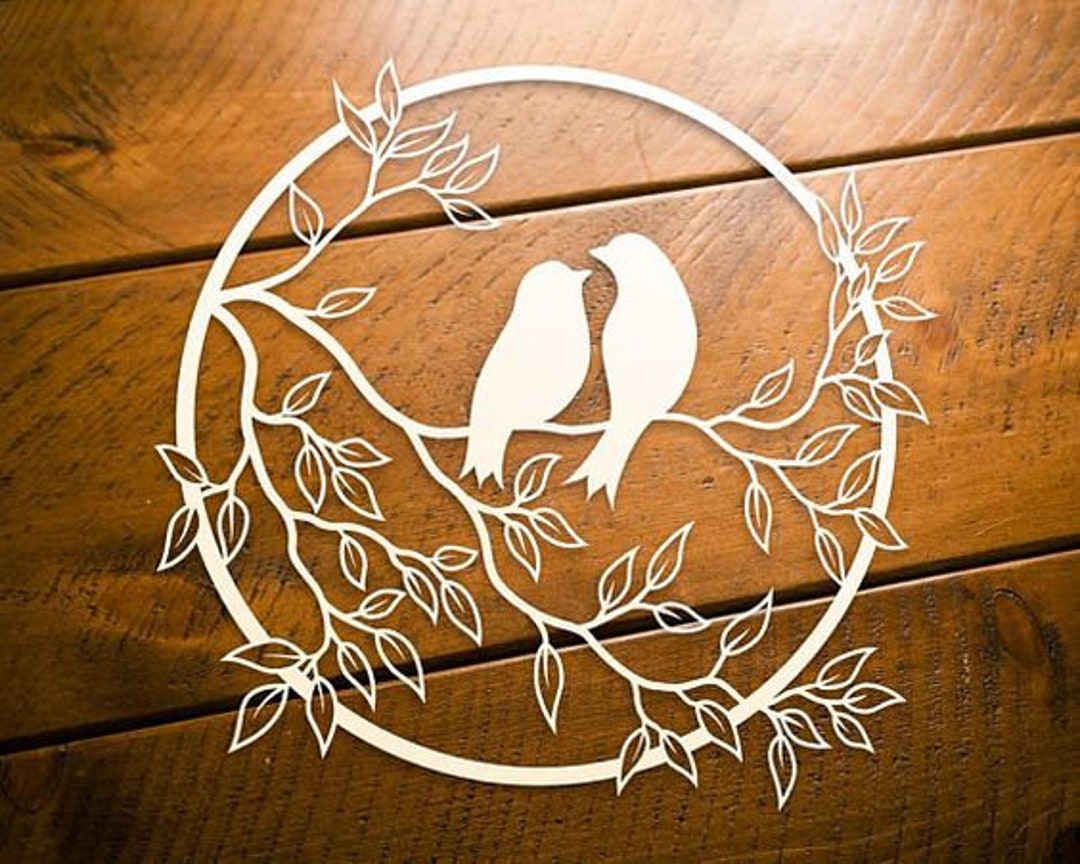 Birds on a Branch.laser Cut Files SVG, DXF CDR Glowforge File Vector ...