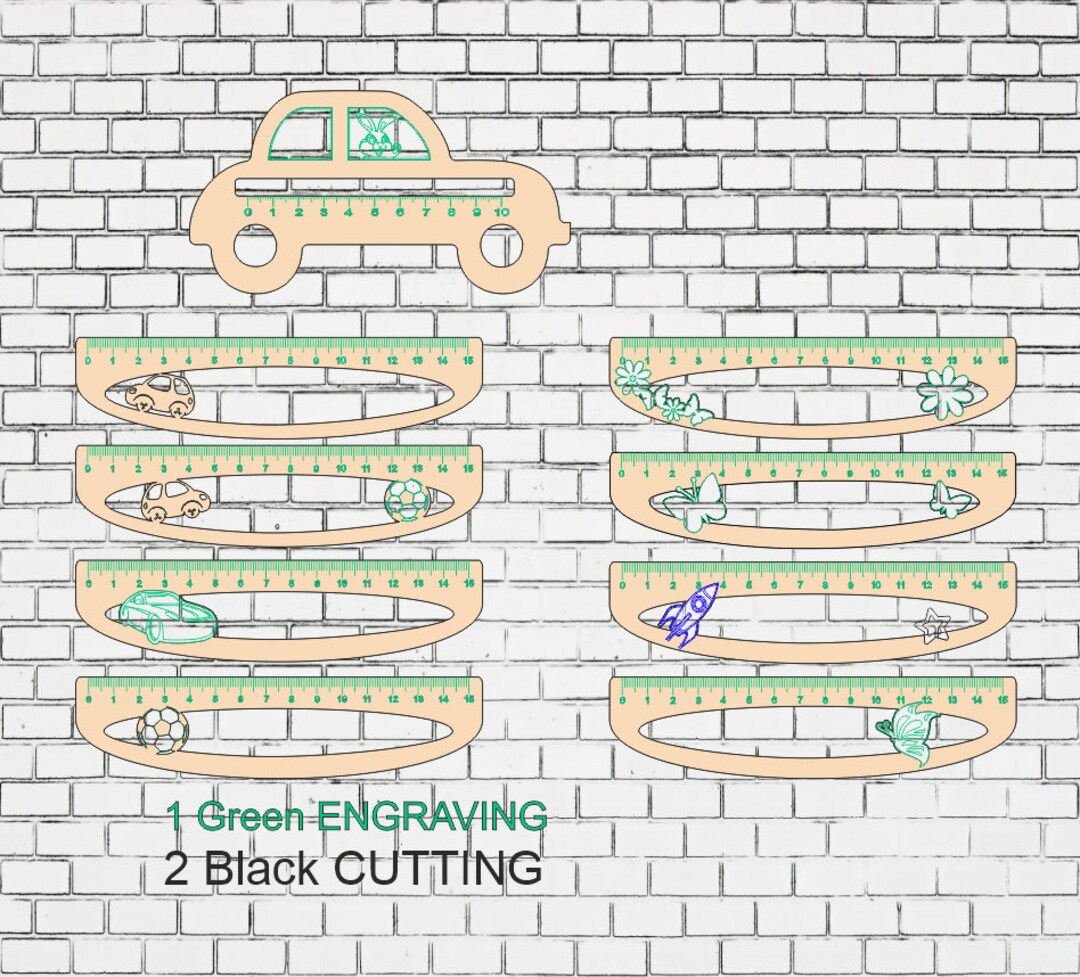 Ruler Templates 9 Types Laser Cut Files SVG, DXF CDR Vector Plans Laser ...