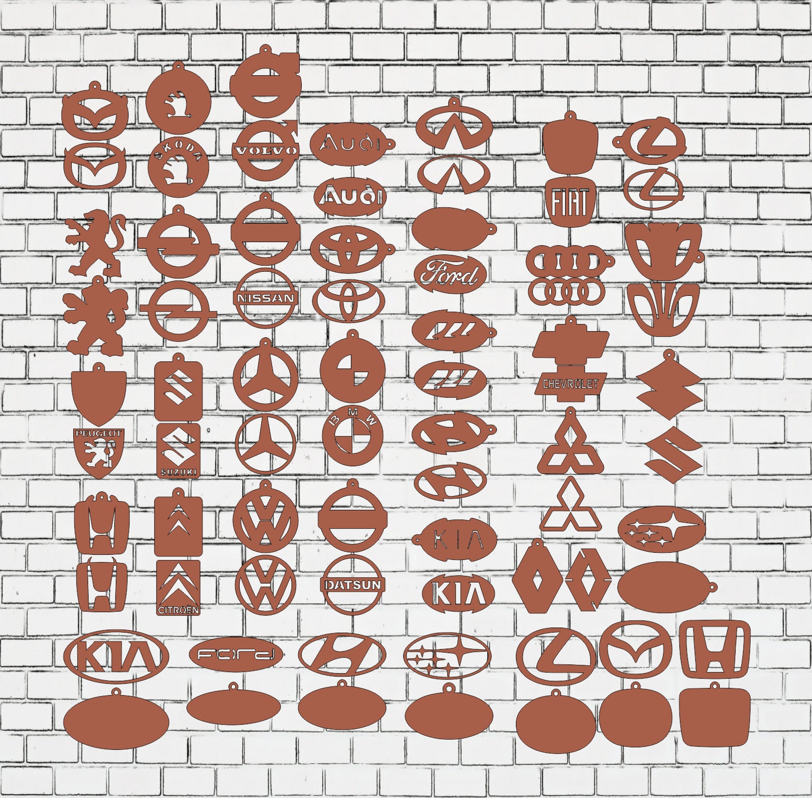 Keychains for Cars and Animals Laser Cut Files SVG DXF CDR - Etsy