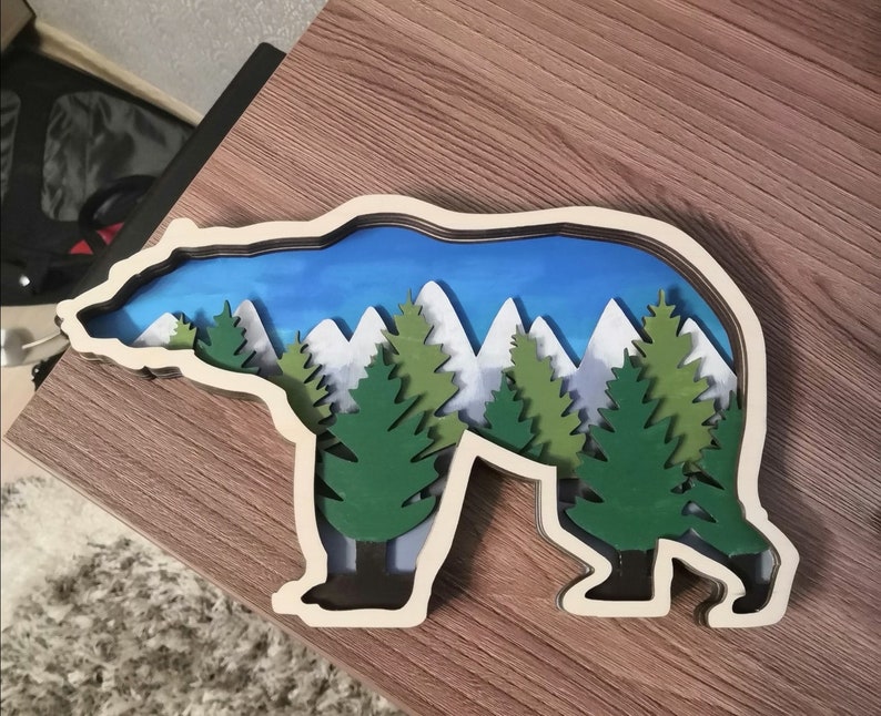 Panels A Bear. 5 Layers Laser Cut Files SVG DXF CDR Vector - Etsy