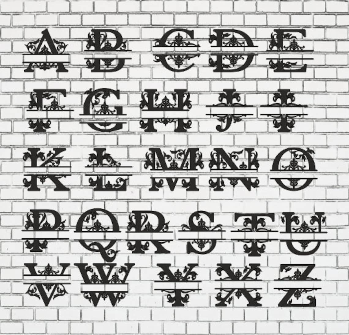 Monogram A-Z Laser Cut Files SVG DXF CDR Vector Plans Laser - Etsy