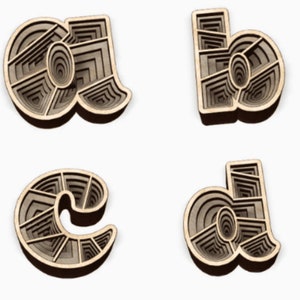 Alphabet Small Letters. 6 Layers Laser Cut Files SVG, DXF CDR Vector ...