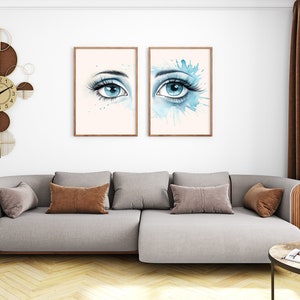 Classy and Trendy Sky Blue Preppy Eyes Wall Art Preppy Girls - Etsy