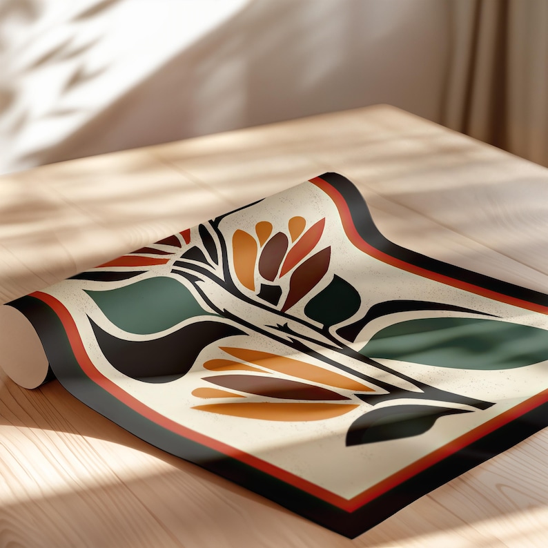 Mid-century Modern Flower Poster or Canvas Print, Vintage Boho Art ...