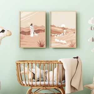 Lost Sheep Art Print Set of 2, Jesus and the Lost Sheep Poster, Lost ...