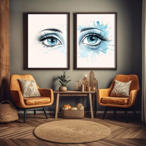 Classy and Trendy Sky Blue Preppy Eyes Wall Art Preppy Girls - Etsy