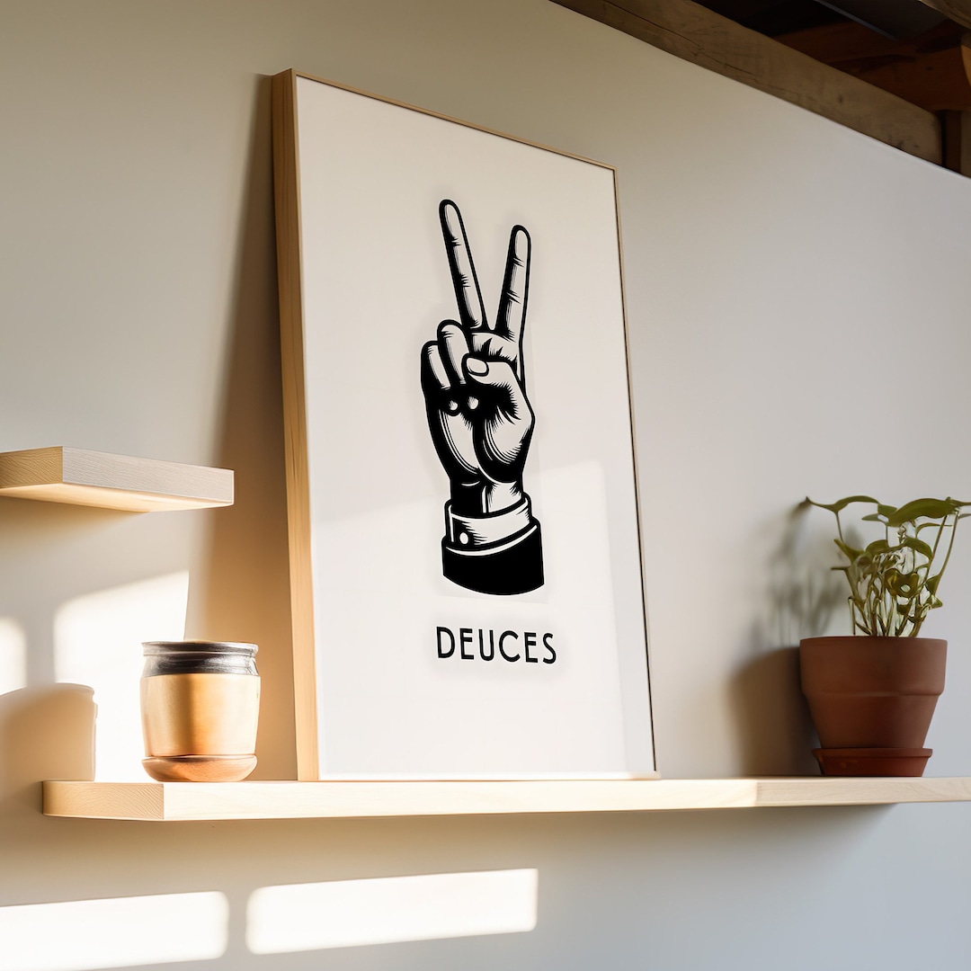 Deuces Art Bathroom Decor Poster or Canvas Print, Funny Bathroom Art ...