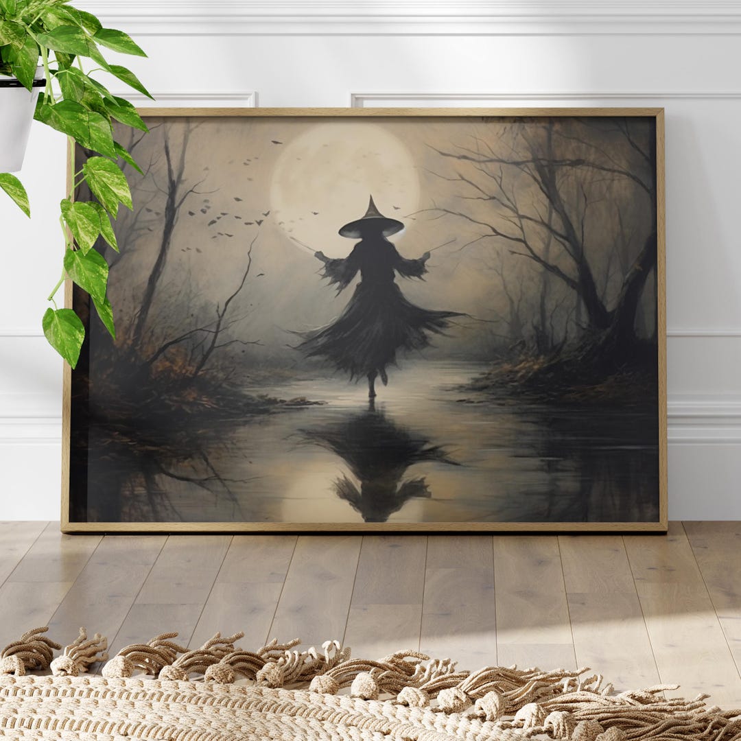 Wicca Witch Lake Rustic Dark Vintage Themed Wall Art Print or Canvas ...