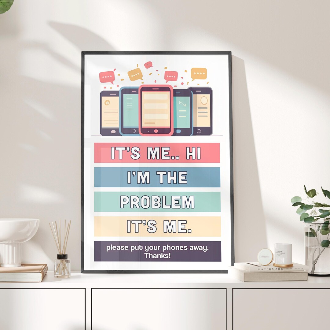 No Cell Phones Sign Poster or Canvas, Gen Z Slang Class Posters, High ...