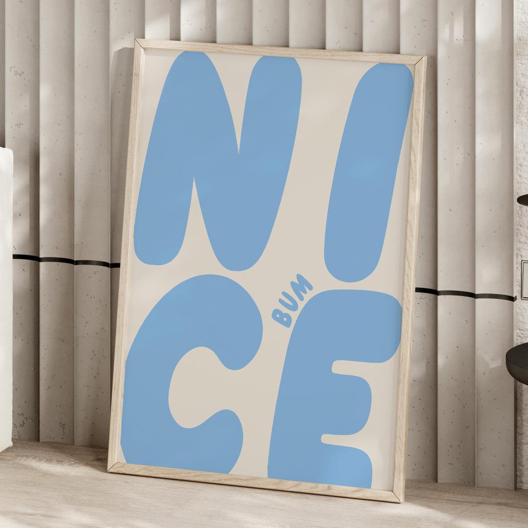 Nice Bum Art Print Minimalist Home Bathroom Decor Poster or Canvas ...