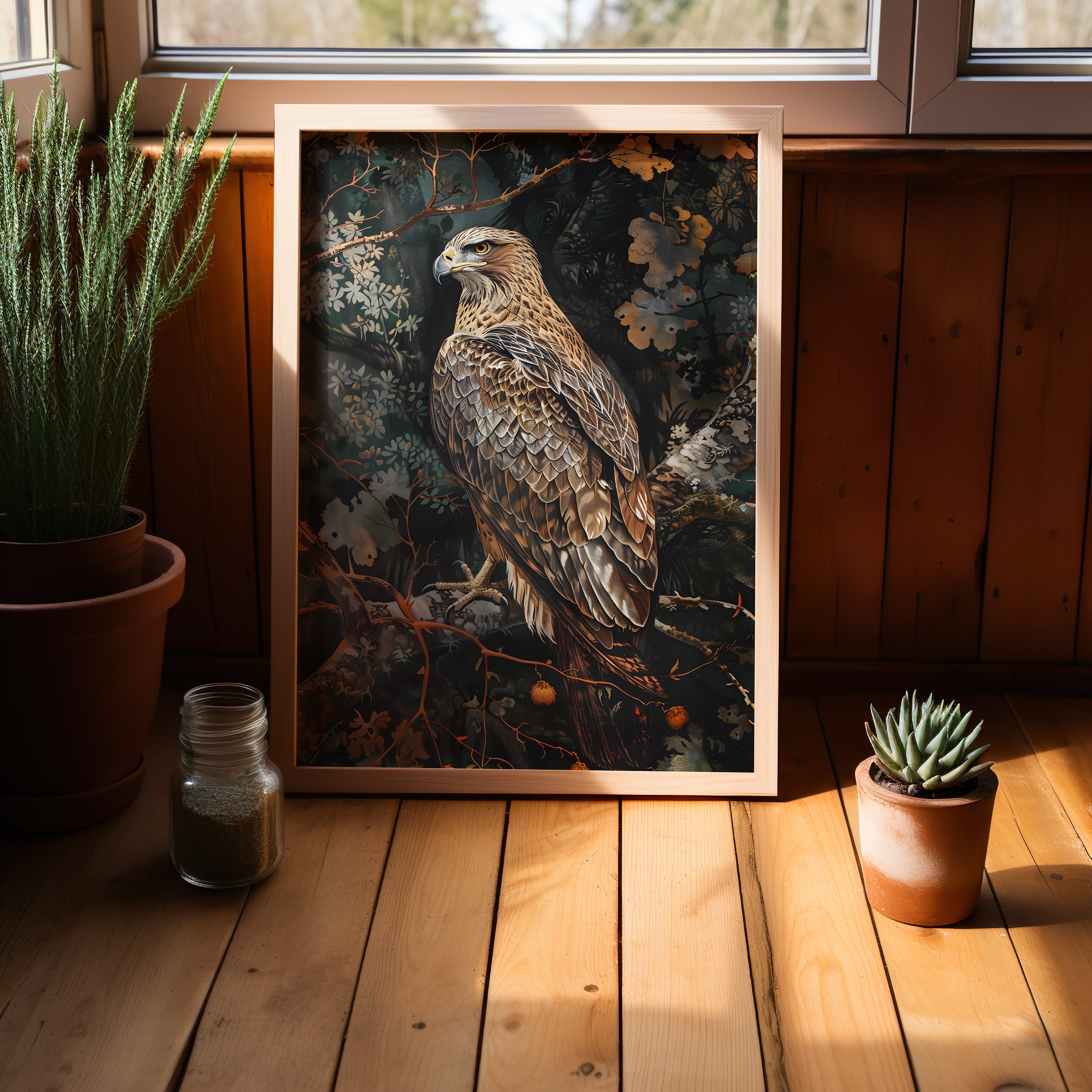 Hawk William Morris Wall Art Print or Canvas, Vintage Bird of Prey Gift ...