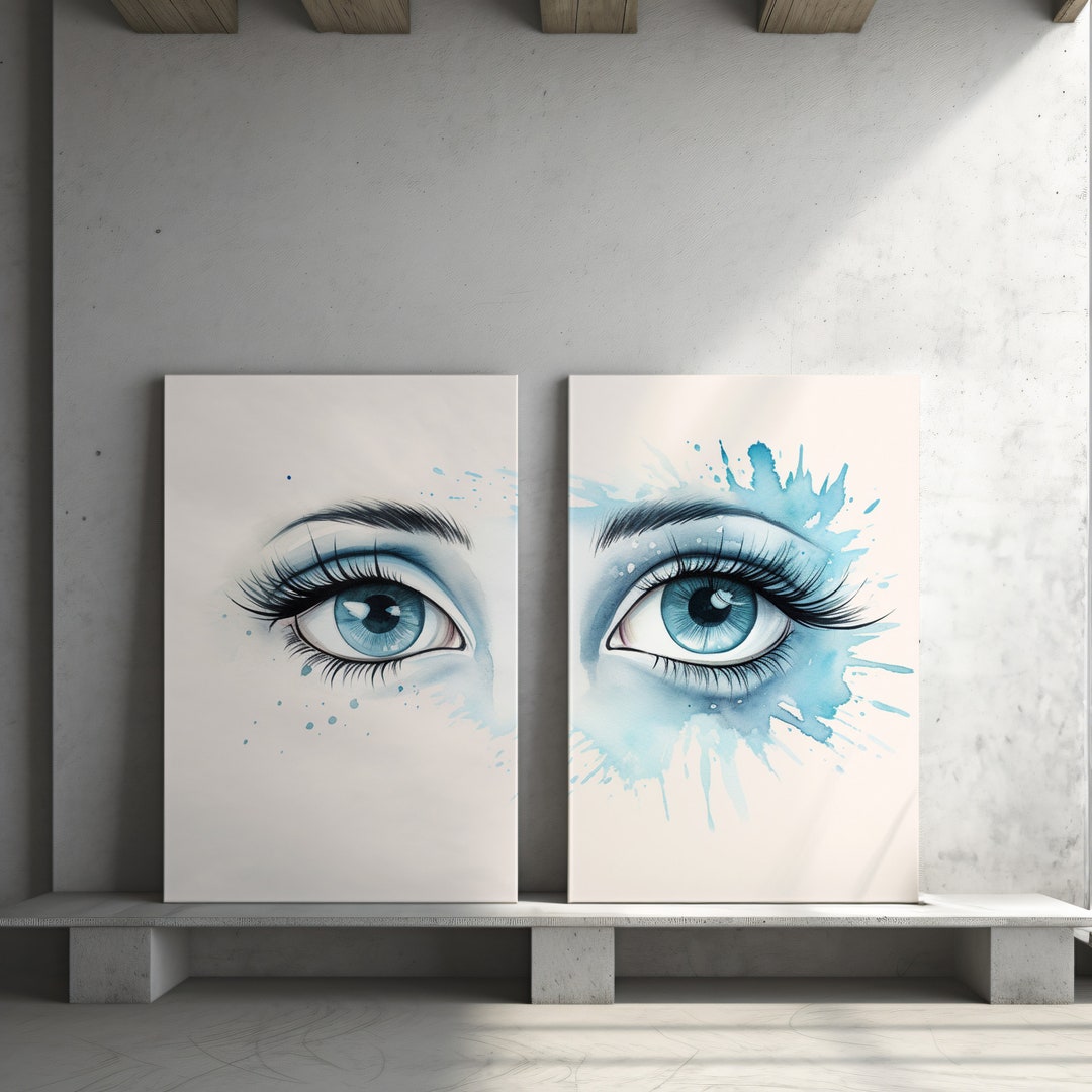 Classy and Trendy Sky Blue Preppy Eyes Wall Art Preppy Girls - Etsy