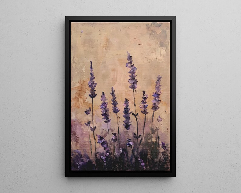 Lavender Flower Vintage Wall Art or Canvas, Vintage Floral Wall Decor ...