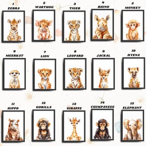 Mix N Match Set Safari Animal Nursery Art Print or Canvas, Baby Room ...