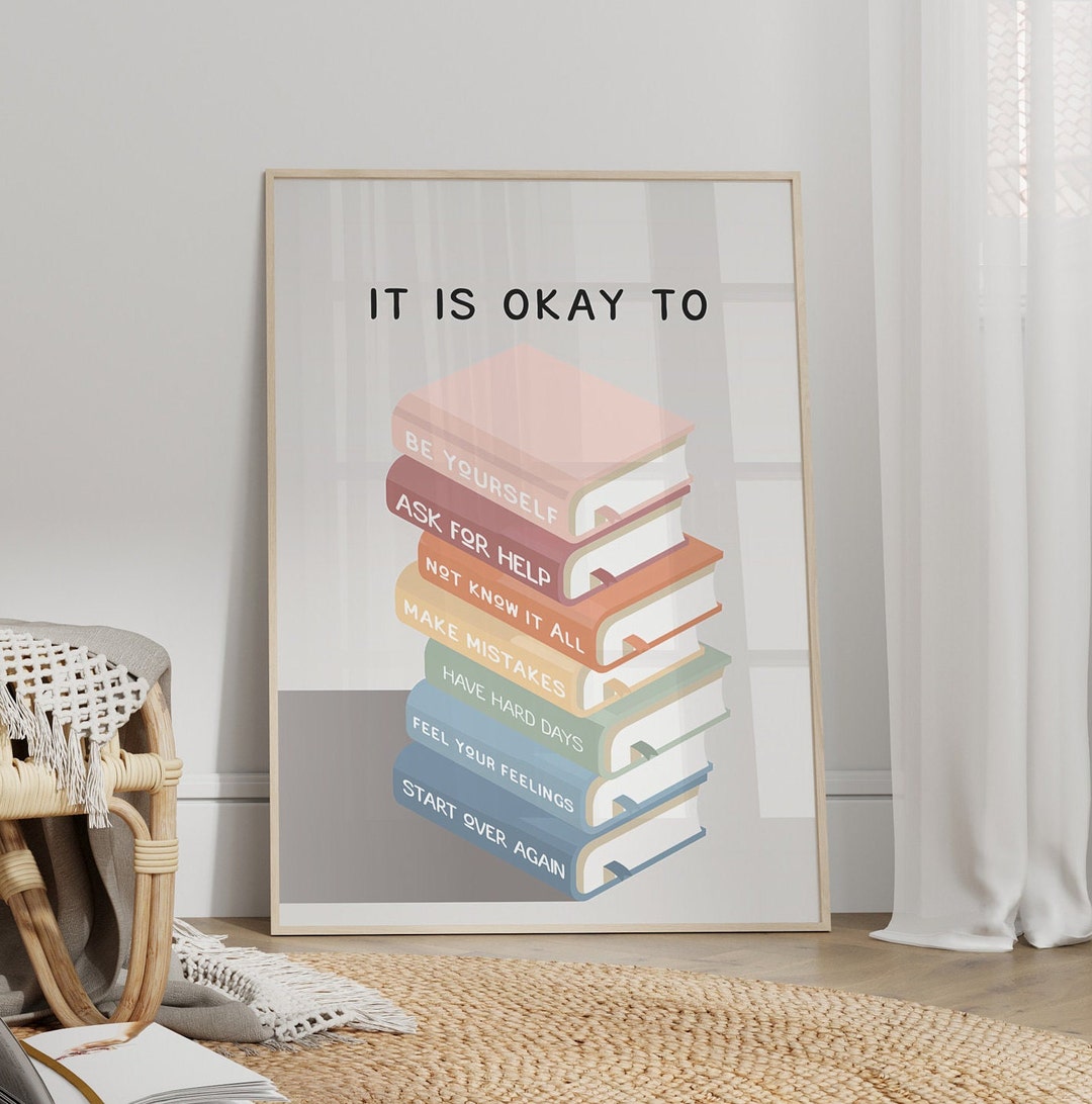 Motivational Pastel Books Poster or Canvas Print, Old School Posters ...
