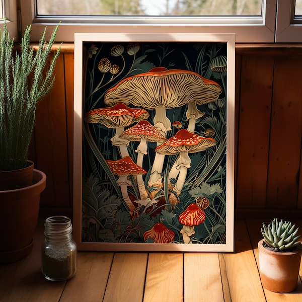 Mushroom Poster - Etsy