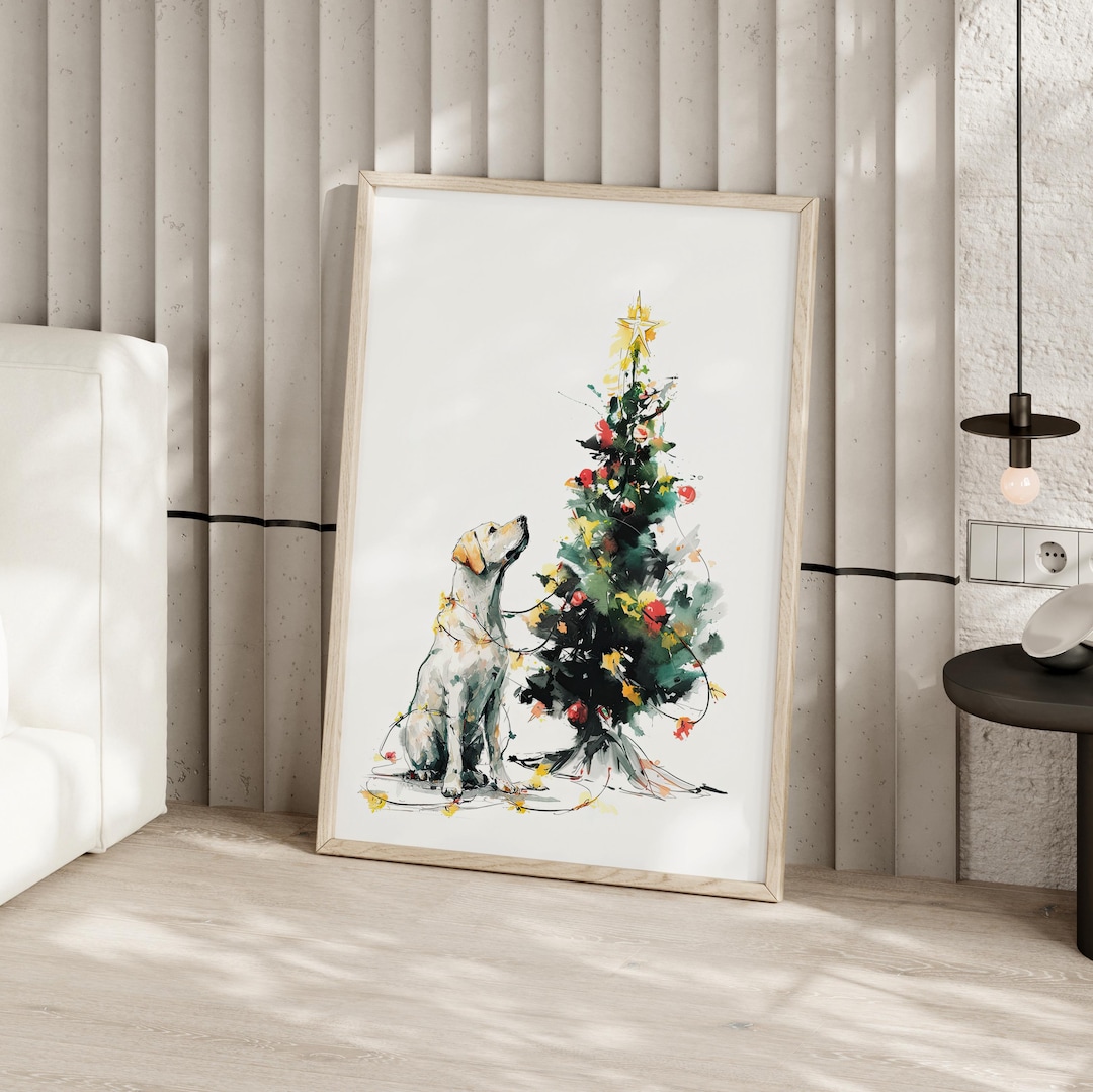 Labrador Retriever Christmas Tree Wall Art Poster or Canvas Print ...