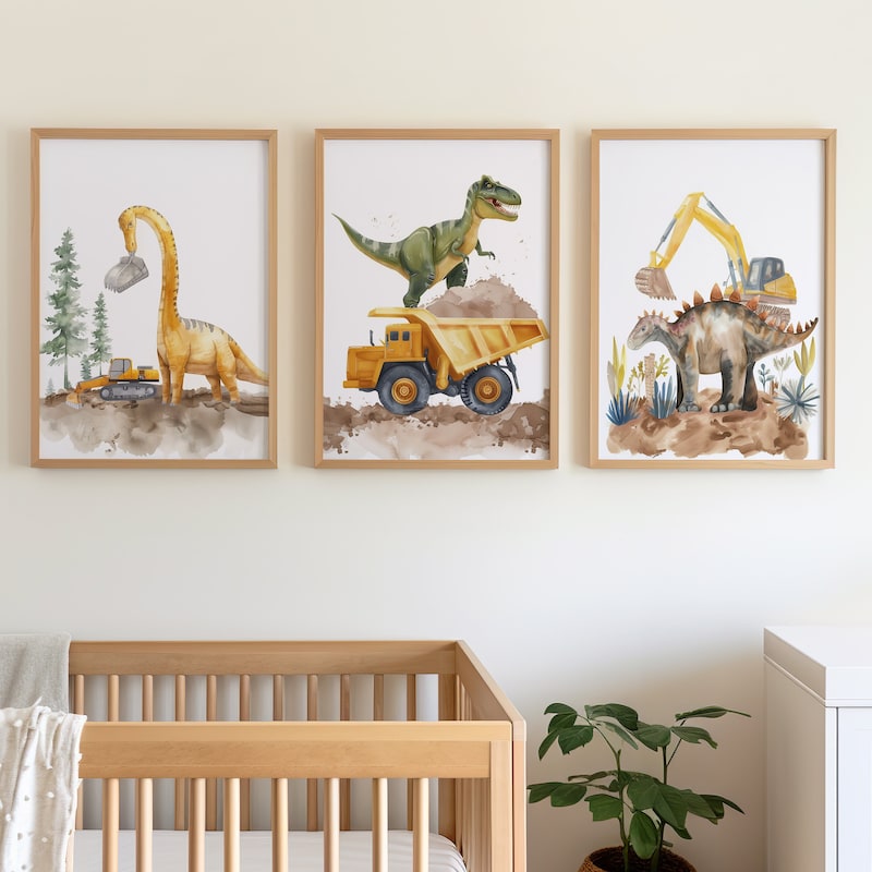 Construction Dino - Etsy