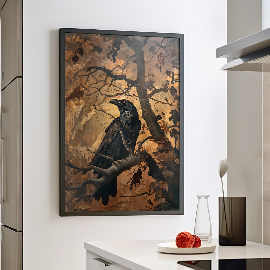 Raven William Morris Wall Art Print or Canvas, Vintage Gothic Crow Bird ...