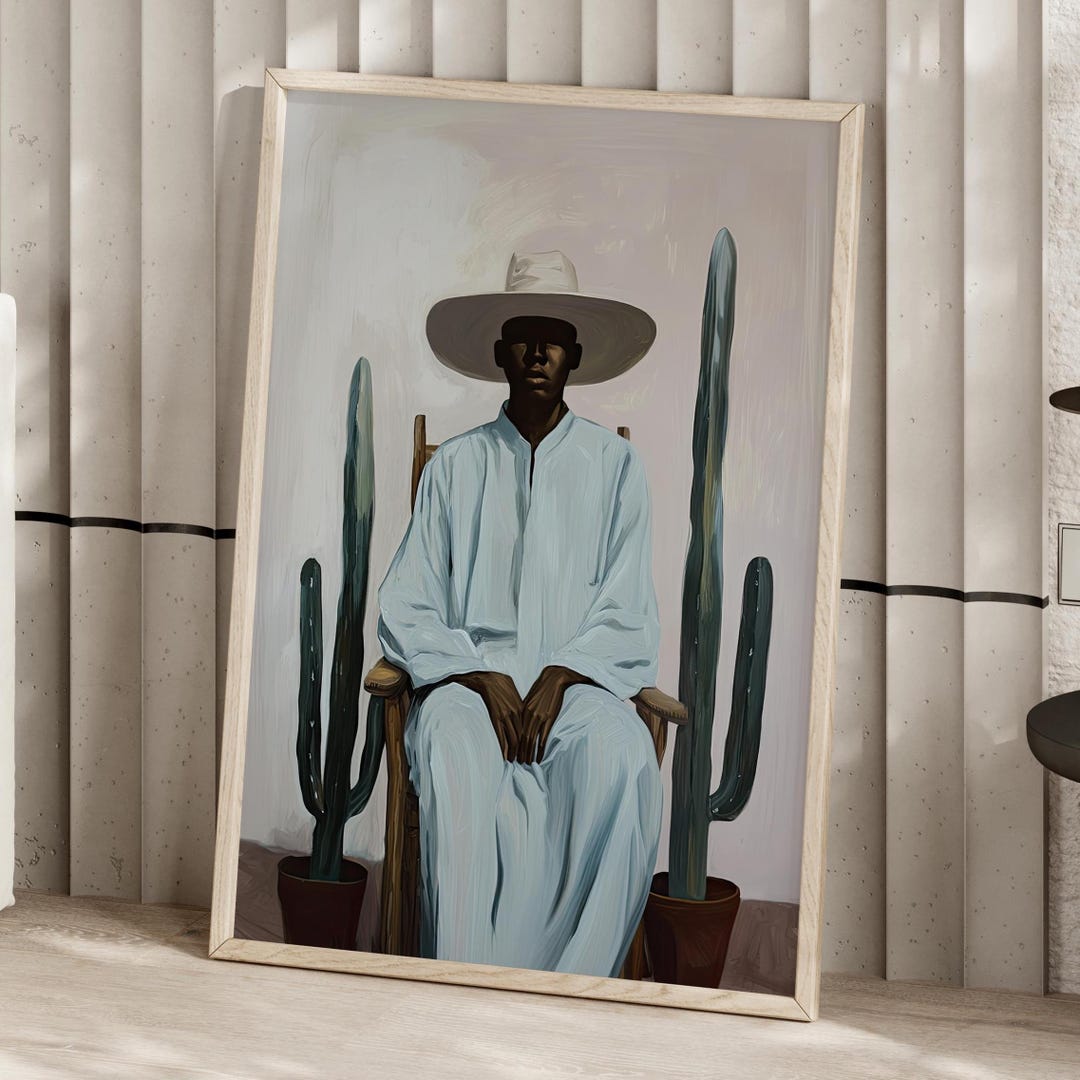 African Man Portrait Painting Poster or Canvas Print, Southwestern ...