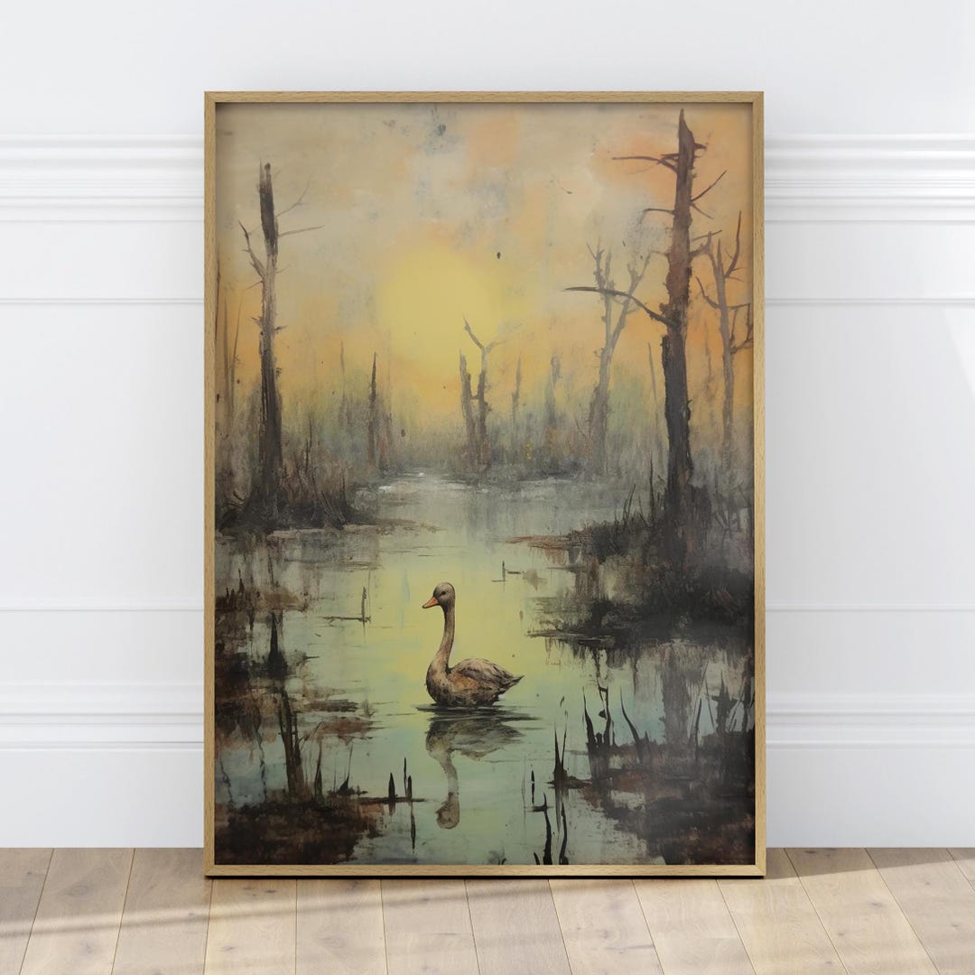 Duck on A Putrid Swamp Wall Art Print or Canvas, Florida Swampland ...